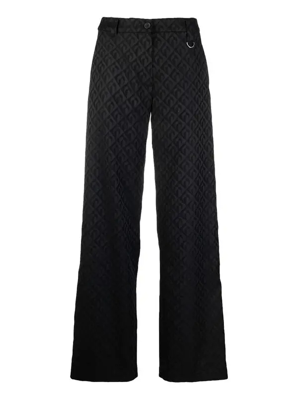 MARINE SERRE Moon-print Tailored Trousers - Black