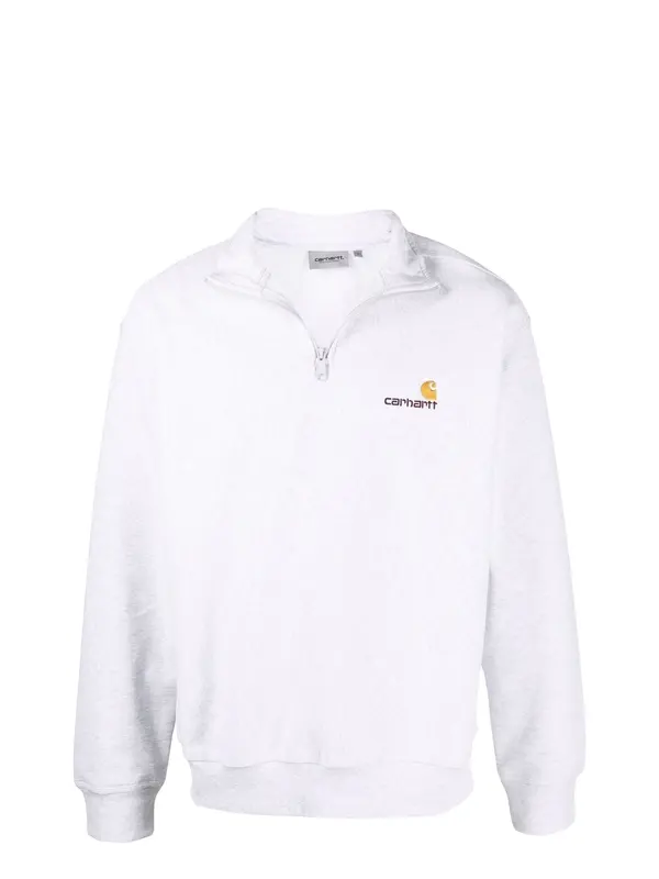 Carhartt Work In Progress American Script Half-zip Sweatshirt - Grey