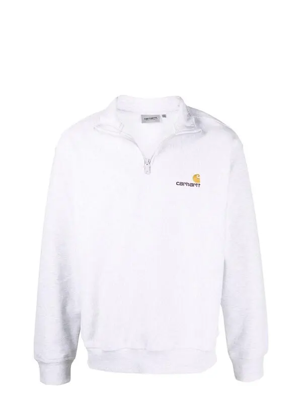 Carhartt Work In Progress American Script Half-zip Sweatshirt - Grey