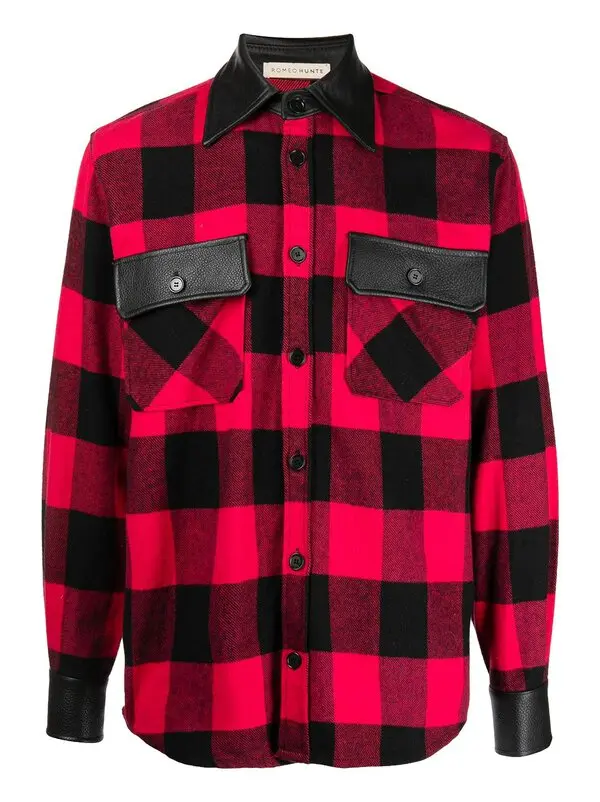 ROMEO HUNTE Check-print Wool Shirt - Black