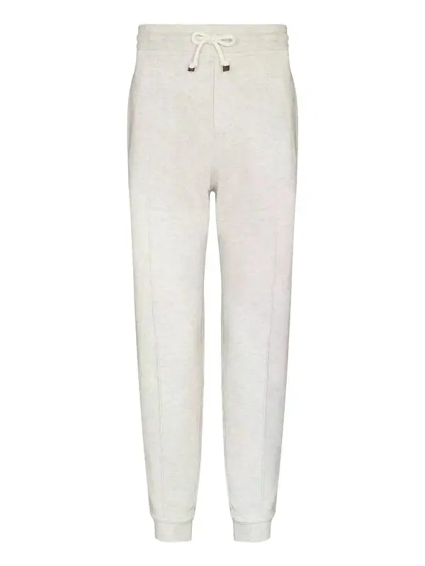 Brunello Cucinelli Drawstring-waist Tapered Track Pants - White