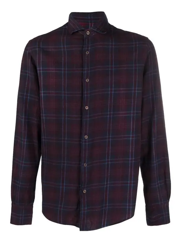 DEPERLU Tartan-print Cotton Shirt - Blue