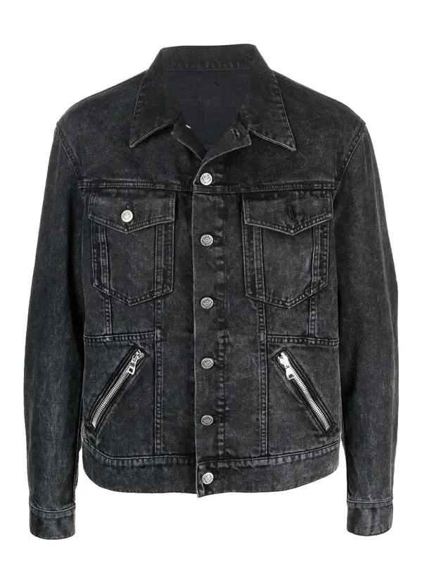 Balmain Zip-detail Denim Jacket - Black