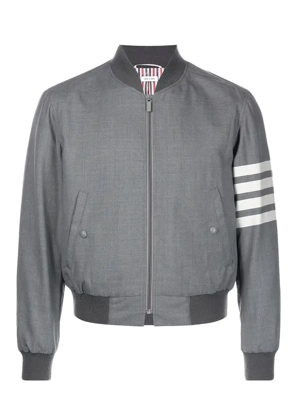 Thom Browne 4-bar Knit Blouson Jacket - Grey