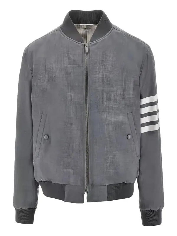 Thom Browne 4-bar Knit Blouson Jacket - Grey