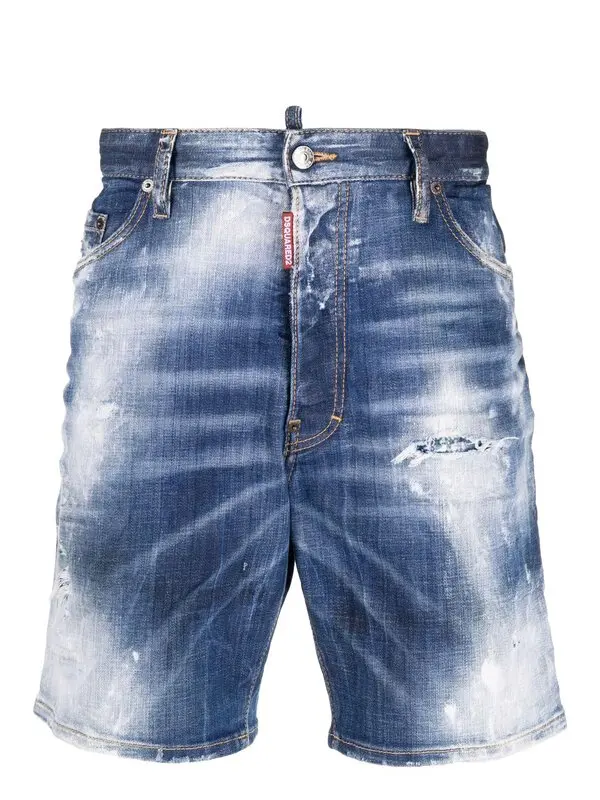 Dsquared2 Distressed Effect Denim Shorts - Blue