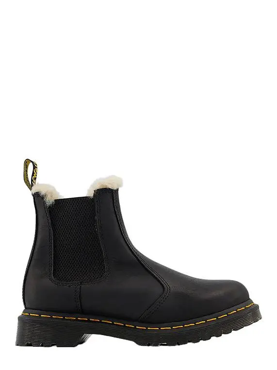 Dr. Martens 2976 Leonore Faux Fur-lined Leather Chelsea Boots - Black Wyoming