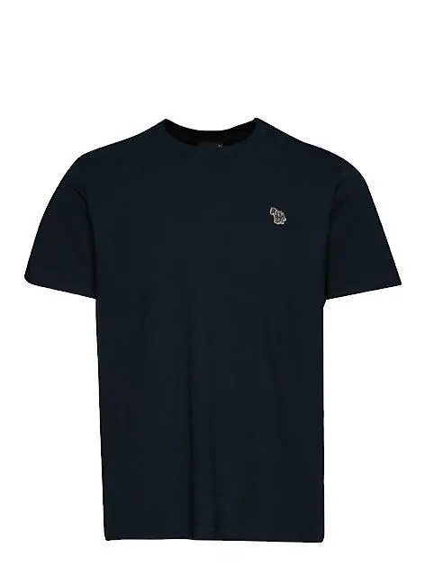 Paul Smith Zebra-embroidered Cotton-jersey T-shirt Xxl - Navy