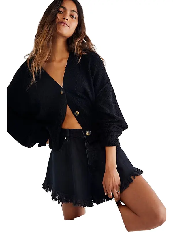 Free People Found My Friend Cardigan - Black