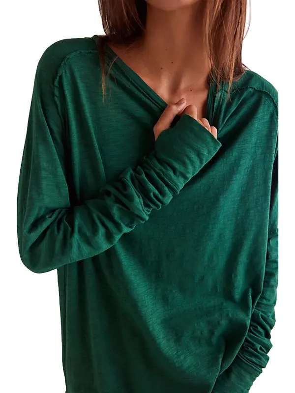 Free People Arden Tee - Uncut Emerald
