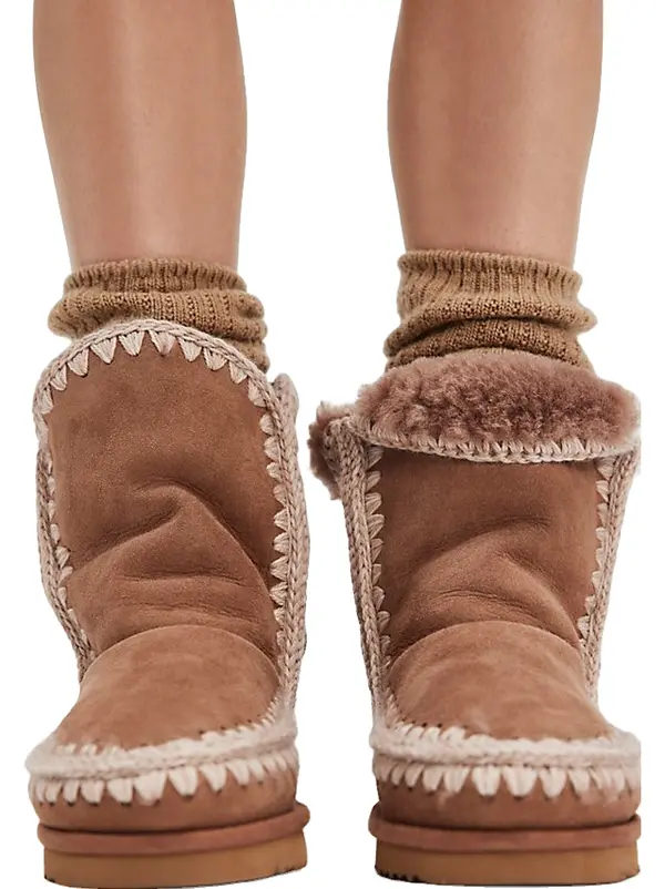 Mou Creston Mid-calf Boots - Pink Brown