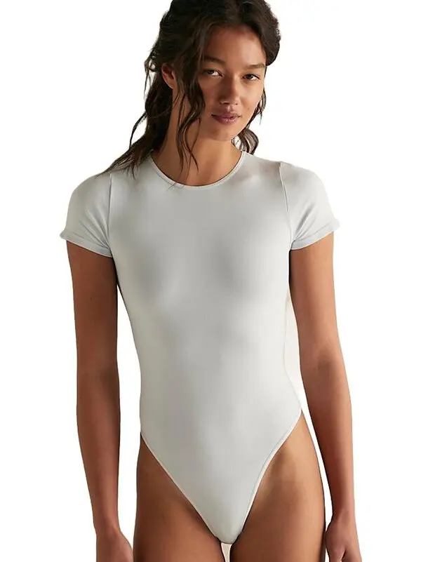 Free People Clean Lines Tee Bodysuit - Ancient Waters