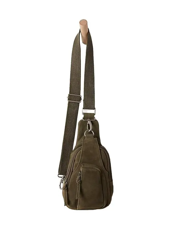 Free People Hudson Suede Sling Bag - Dark Green