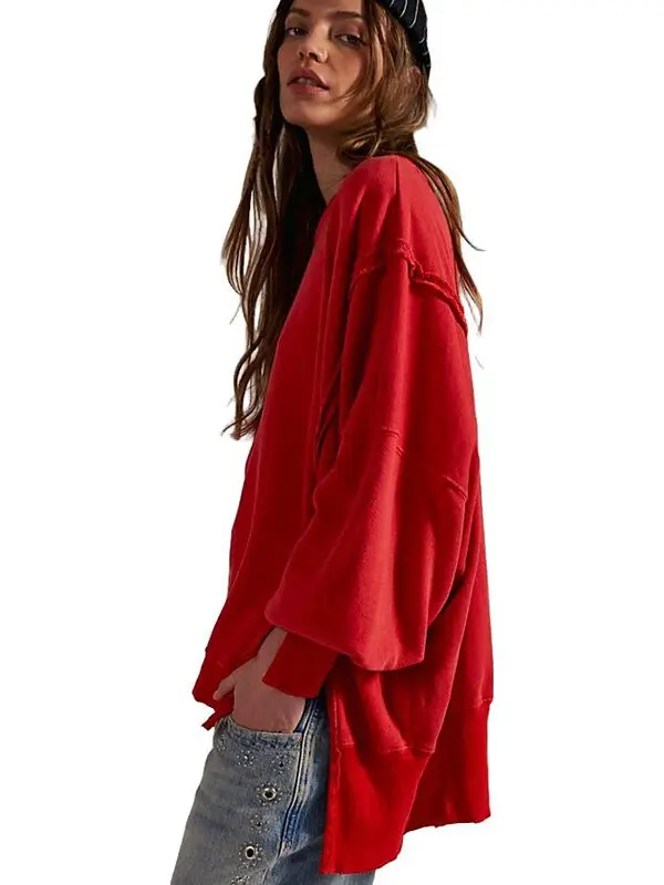Free People We The Free Camden Pullover - Flame Red