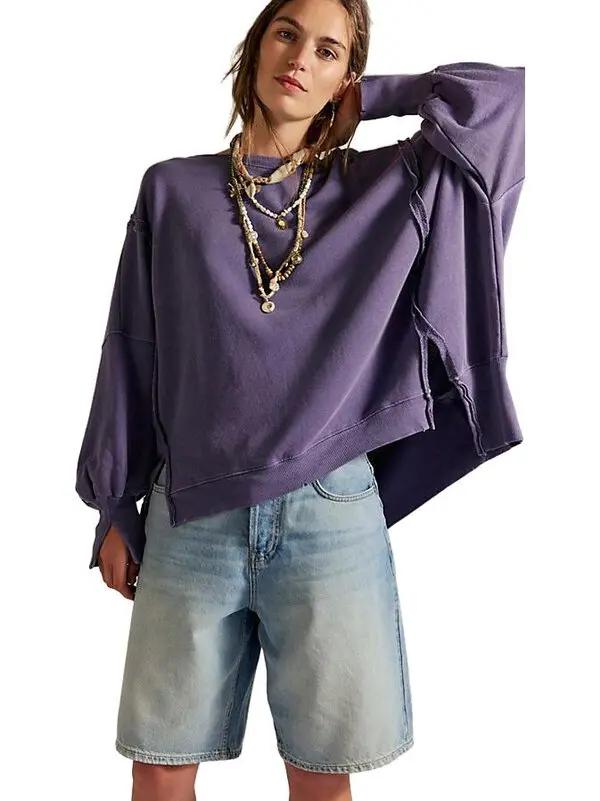 Free People We The Free Camden Pullover - Purple Horizon