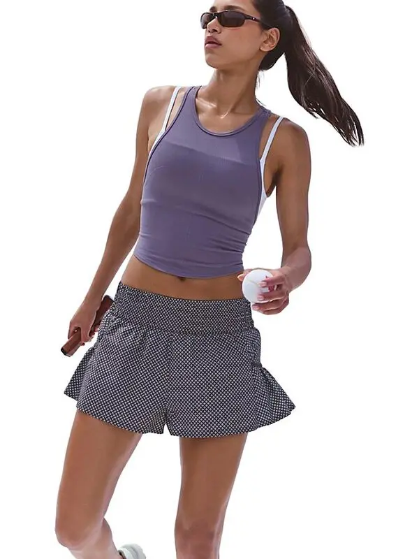 Free People Get Your Flirt On Printed Shorts - Chocolate Combo