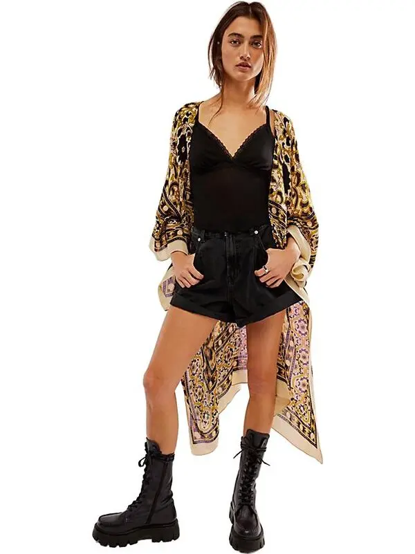 Free People Magic Dance Border Print Duster - Sand