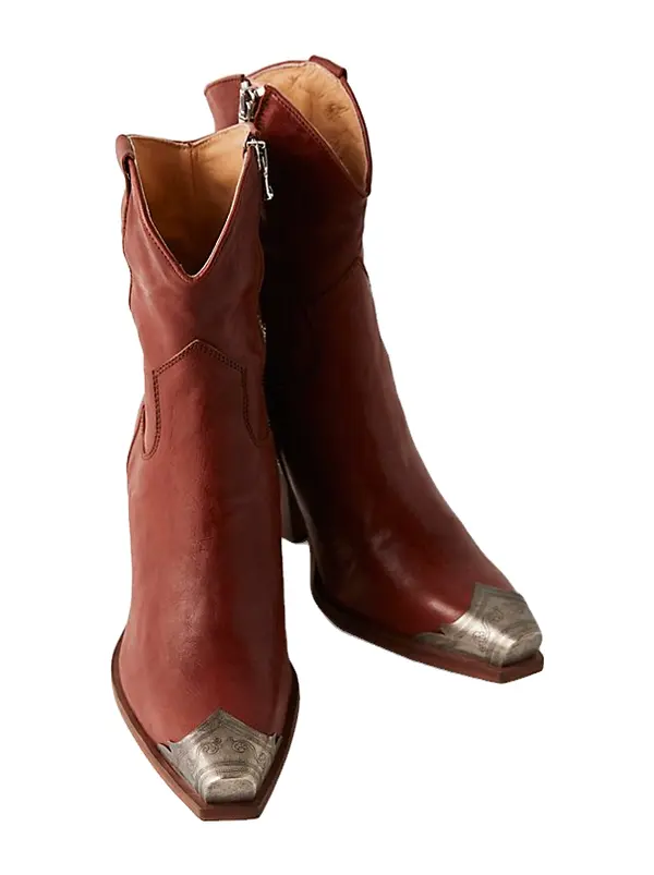 Free People Brayden Western Boots - Cherry Mahogany