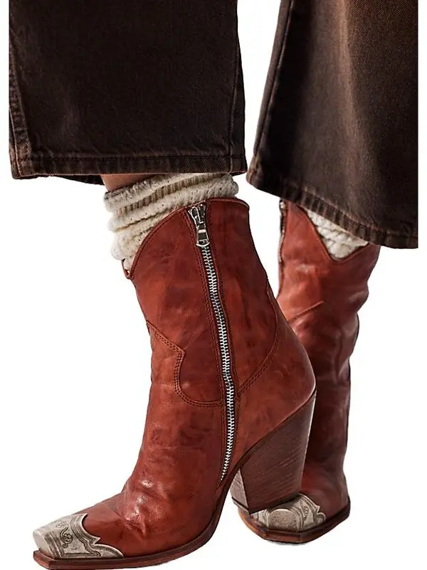 Free People Brayden Western Boots - Chocolate