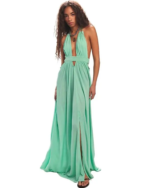 Free People Look Into The Sun Maxi Dress - Jade Mint
