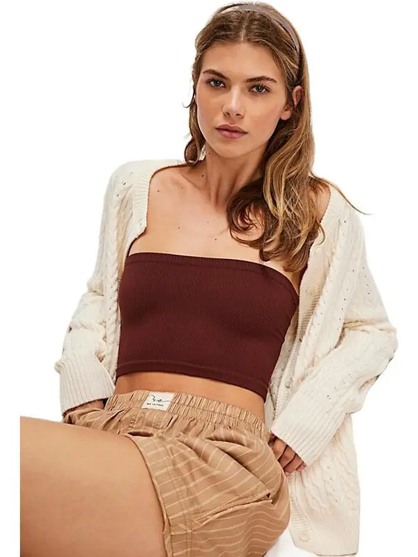 Free People Adrienne Bandeau Top - Chocolate Fondant