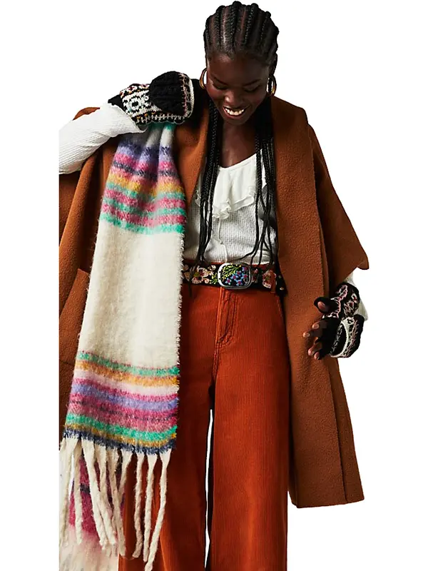 Free People Hooded Knit Duster - Tobacco
