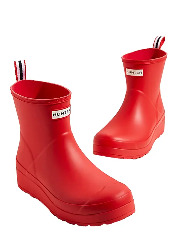 Hunter Play Short Wellies - Logo Red