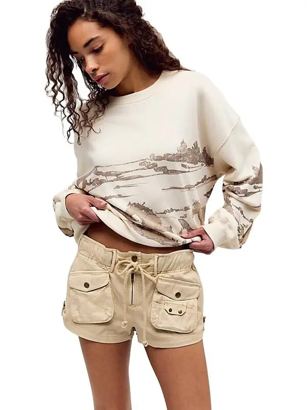 Daydreamer Running Horses Graphic Crewneck - Ivory Combo