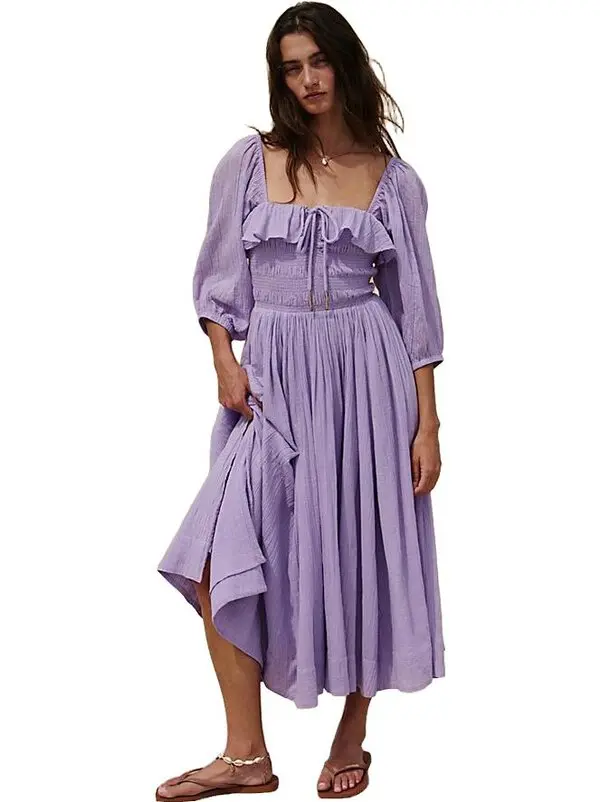 Free People Oasis Midi Dress - Purple