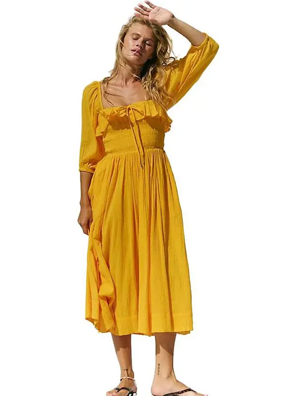 Free People Oasis Midi Dress - Ripe Mango