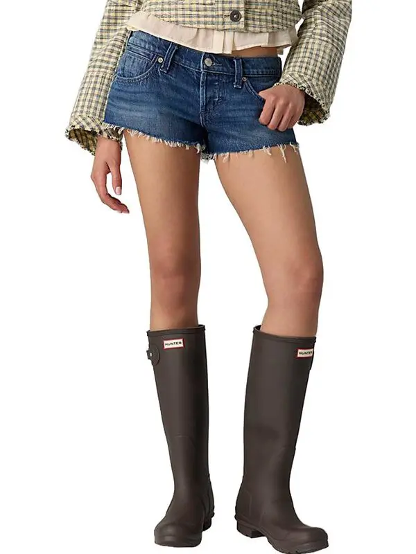 Hunter Knee-high Rubber Boots With Buckle Accent - Brown