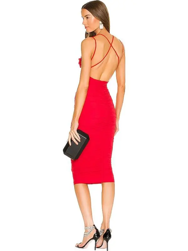 MICHAEL COSTELLO X Fiji Midi Dress - Red
