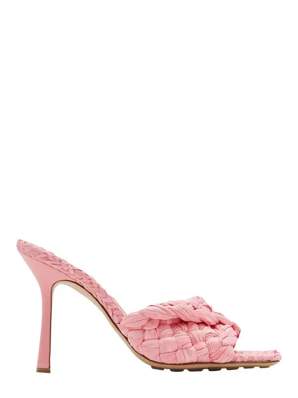 Bottega Veneta Stretch Raffia Sandals - Pink