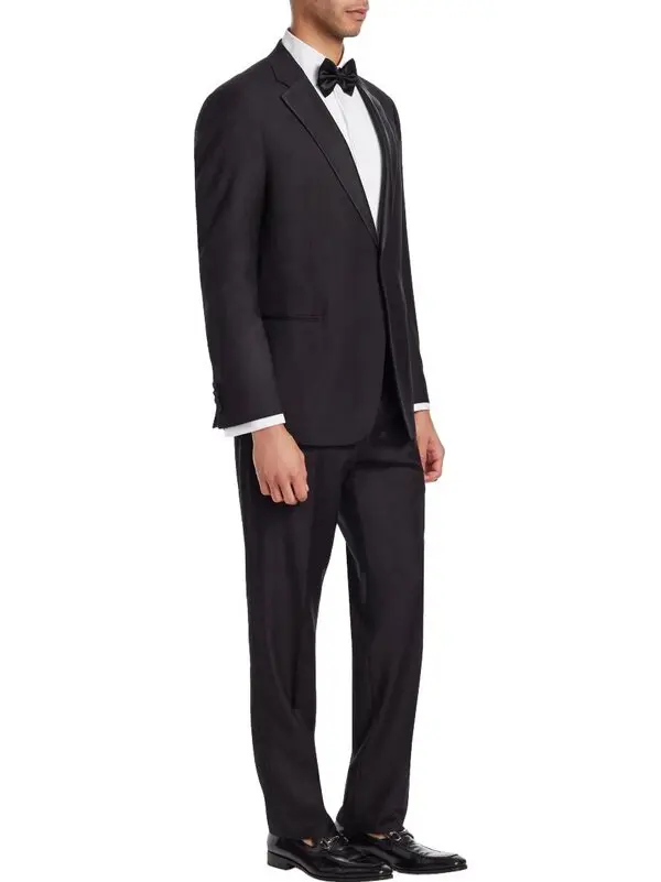 Emporio Armani G-line Classic Wool Notch Lapel Tuxedo - Black