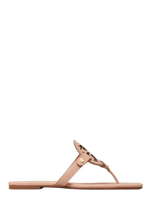 Tory Burch Miller Leather Thong Sandals - Coral