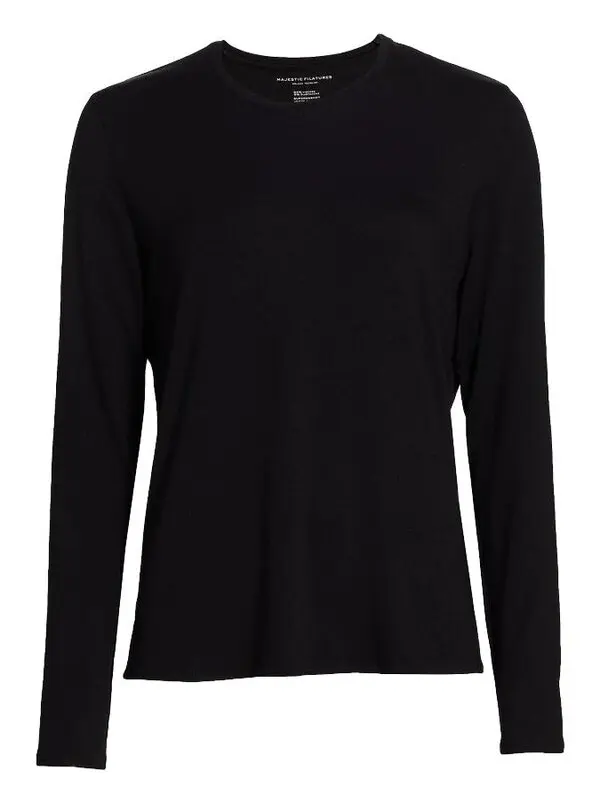 Majestic Filatures Soft Touch Long Sleeve Tee - Noir