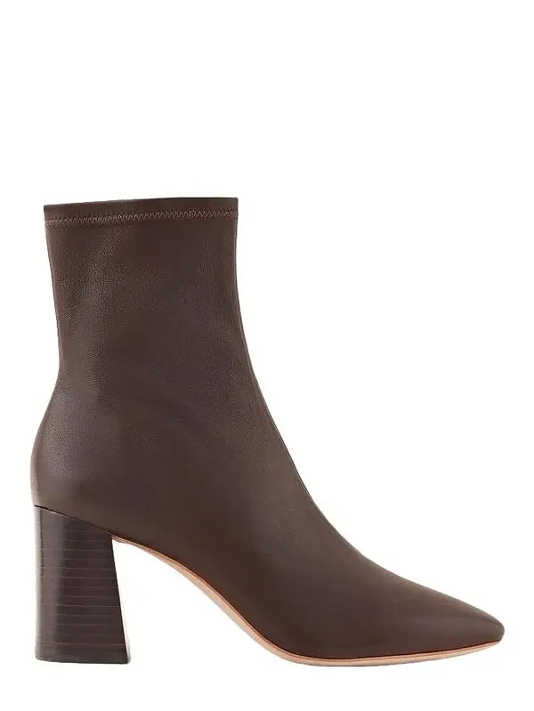 LOEFFLER RANDALL Elise Leather Ankle Boots - Chocolate