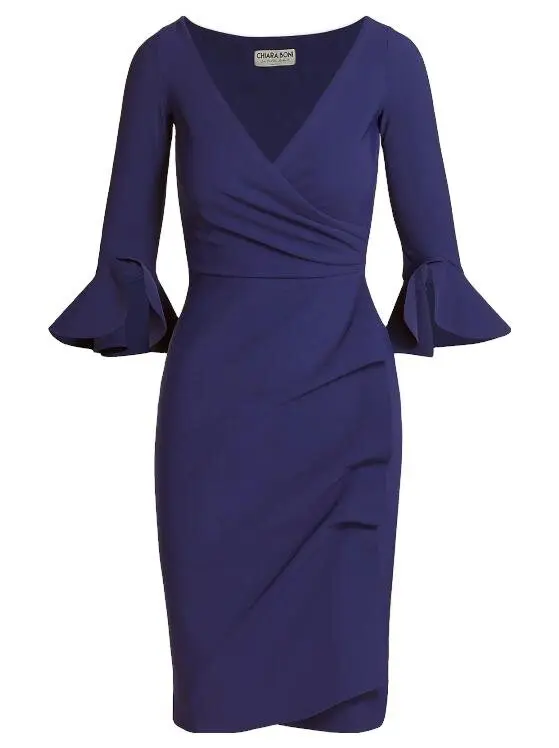Chiara Boni La Petite Robe Trina Ruffle Sheath Dress - Iris