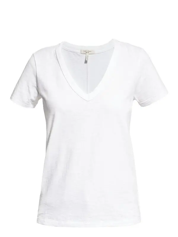 Rag & Bone V-neck Cotton Tee - Bright White