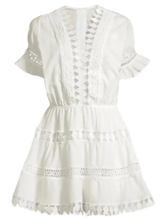Peixoto Ora Embroidered Mini Dress - White