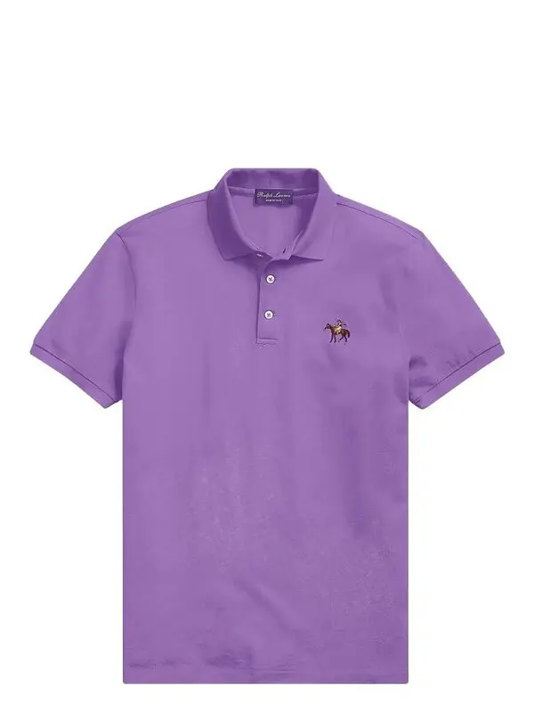 Ralph Lauren Purple Label Cotton Pique Standing Horse Polo - Black