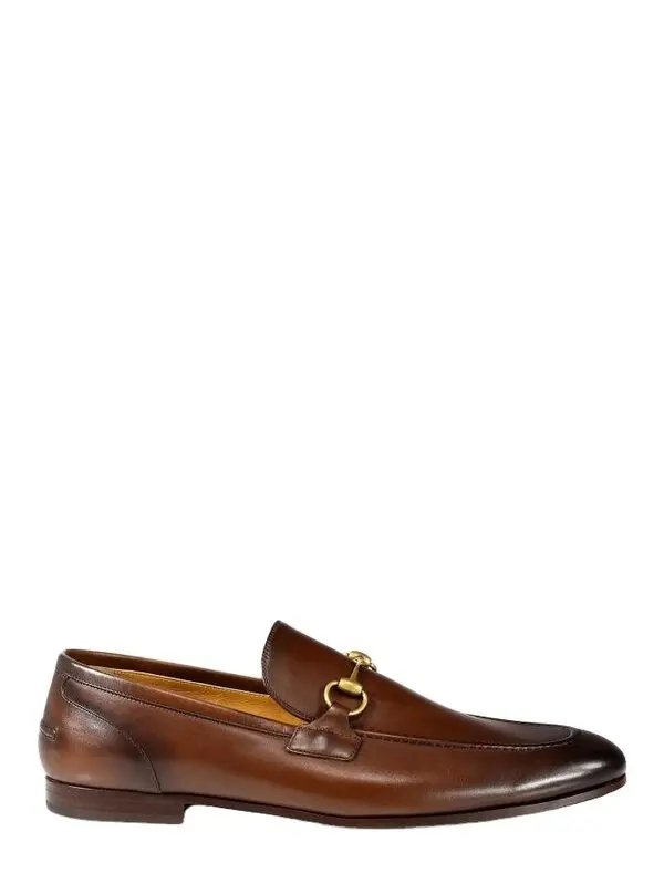 Gucci Jordaan Leather Loafers - Brownie