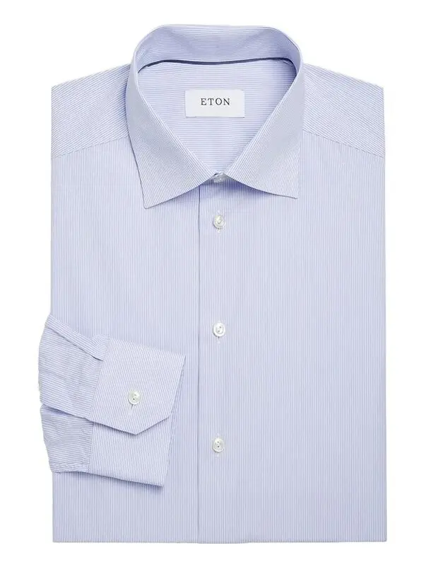 Eton Slim-fit Fine Striped Dress Shirt - Blue