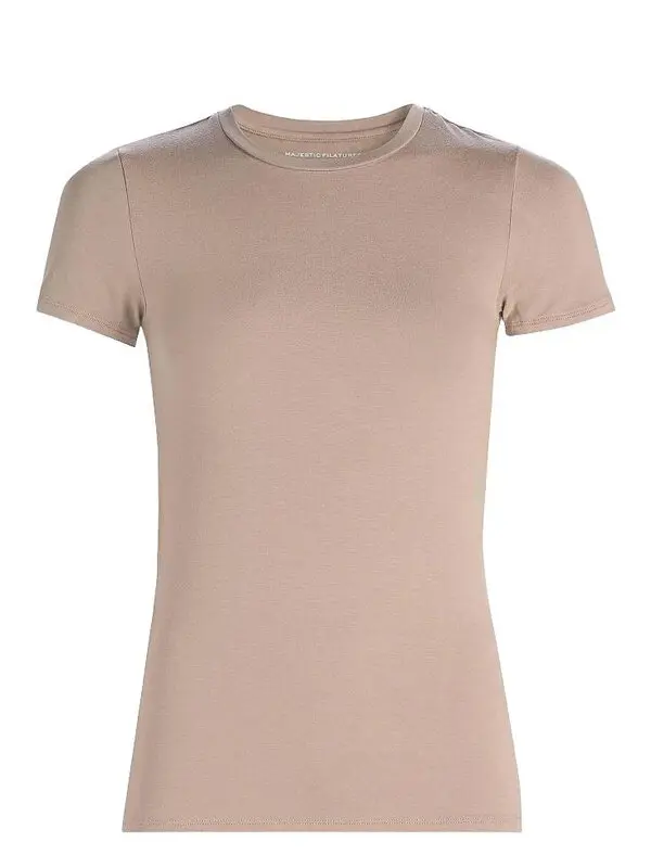 Majestic Filatures Soft Touch Crewneck T-shirt - Coffee Latte