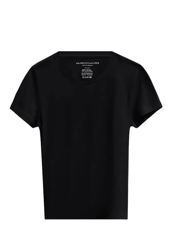 Majestic Filatures Soft Touch Crewneck T-shirt - Noir