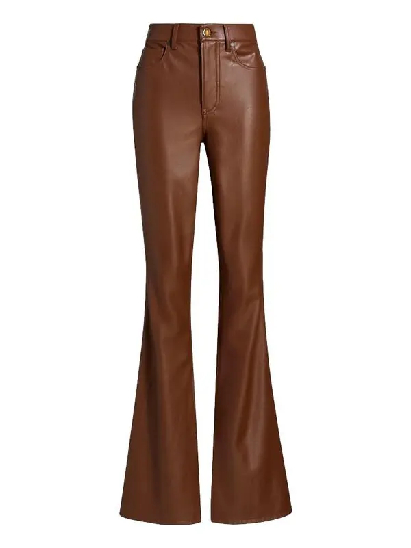 Veronica Beard Beverly High-rise Skinny Flared Pants - Mahogany