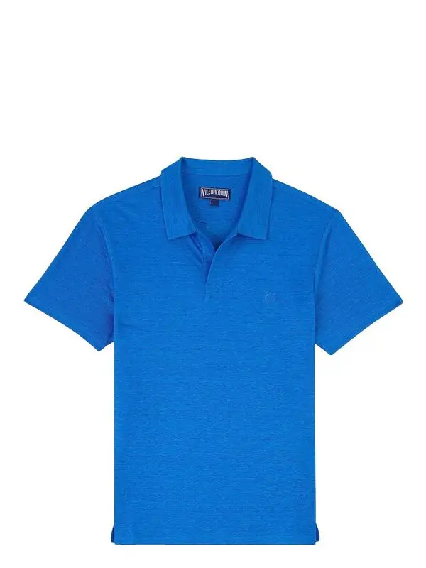Vilebrequin Pyramid Linen Polo Shirt - Bright Blue