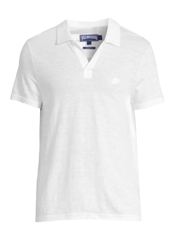 Vilebrequin Pyramid Linen Polo Shirt - White