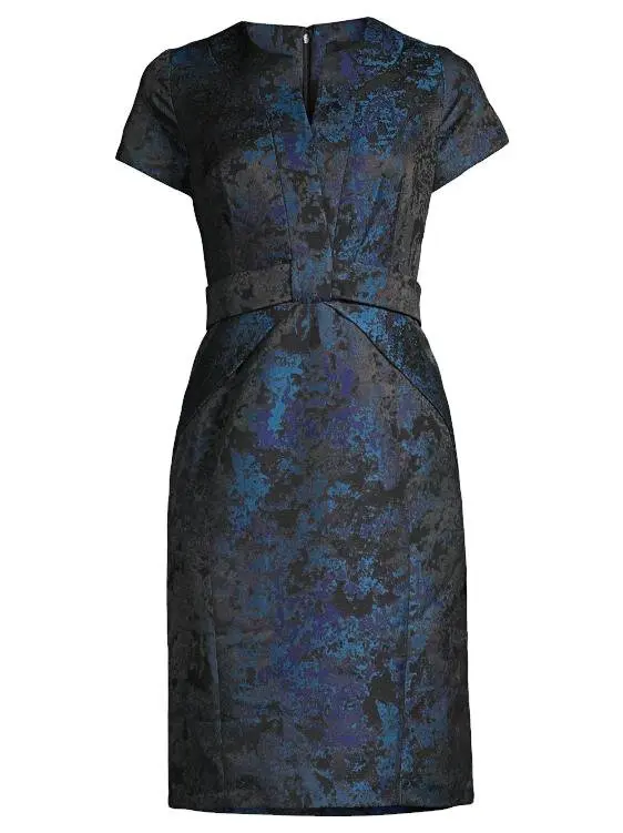 Shani Jacquard Sheath Dress - Blue