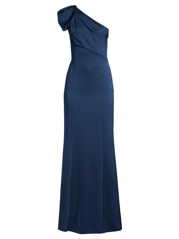 Aidan Mattox One-shoulder Mermaid Gown - Twilight Blue